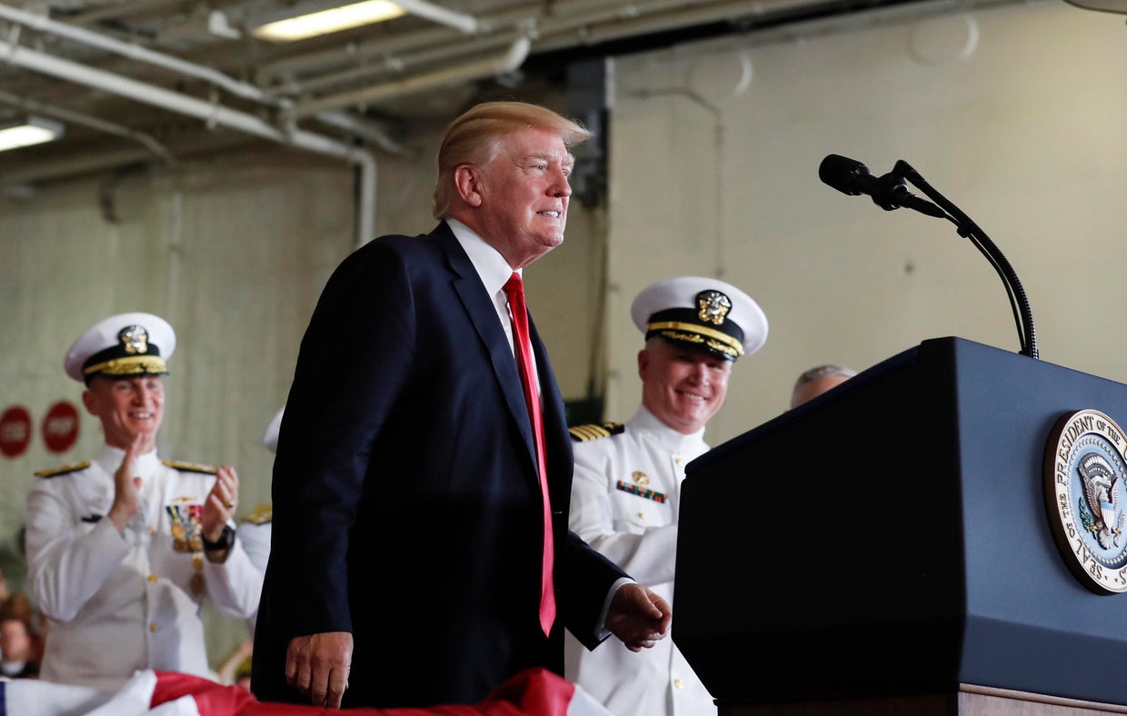 Trump says military "bigger, better, stronger" at USS Gerald R. Ford ...