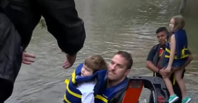 Raw footage of rescue operations underway in Houston - CBS News
