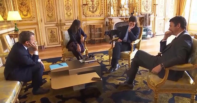 French President Macron's dog caught on cam - CBS News