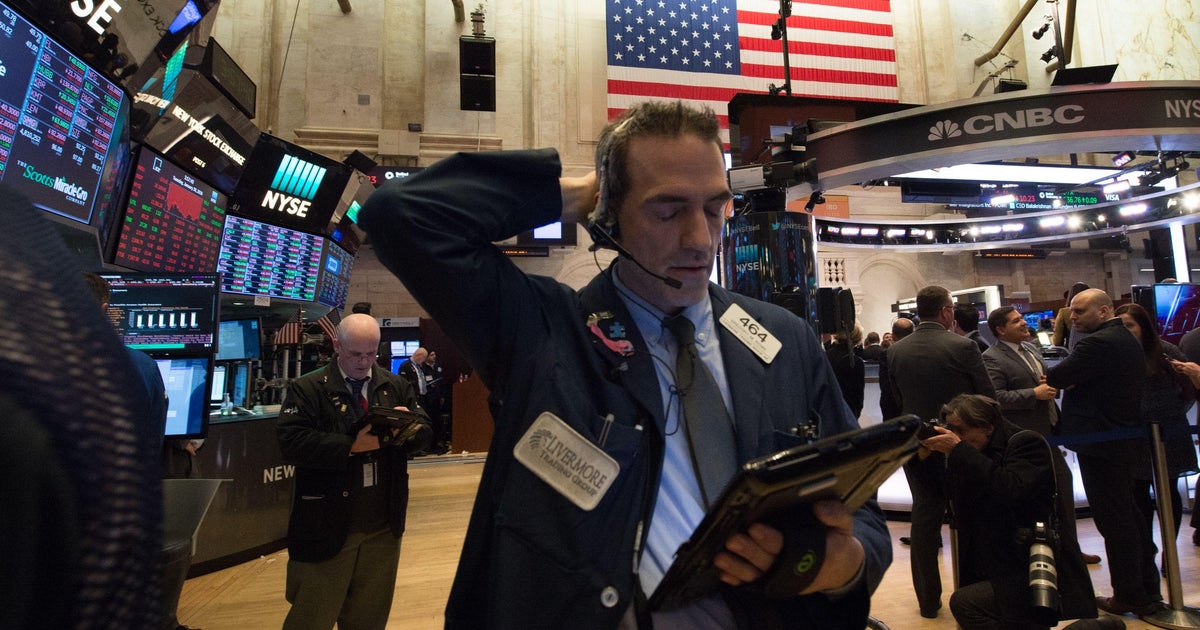 Stocks tumble, as Dow ends more than 1,000 points lower - CBS News