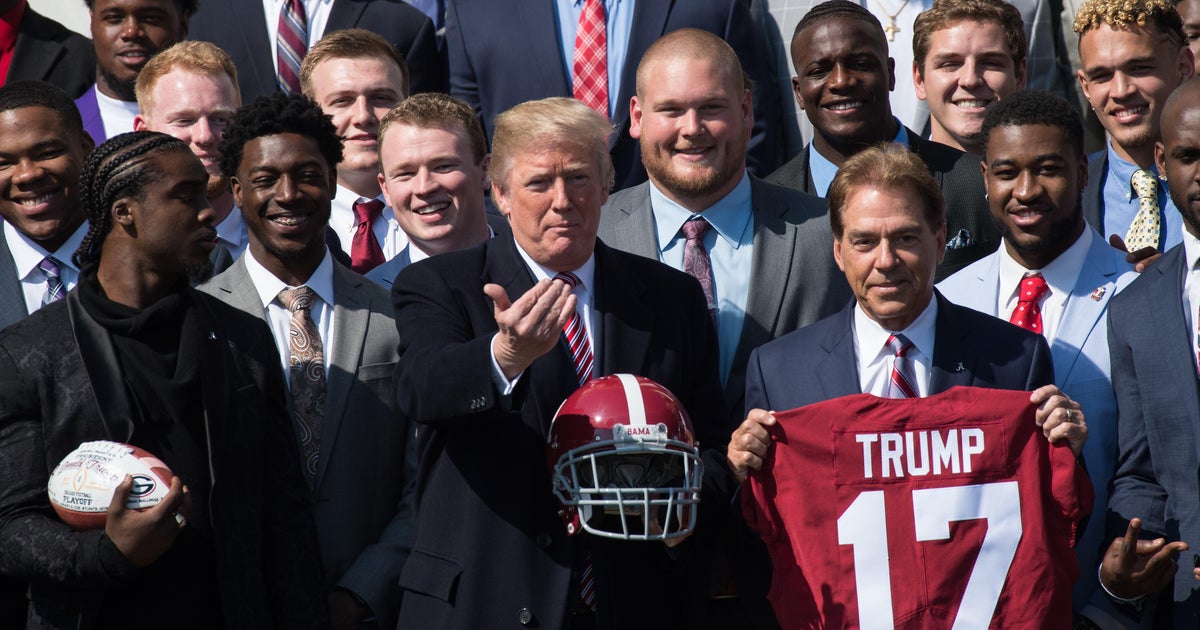 President Trump welcomes Alabama Crimson Tide, NCAA football champs, to ...