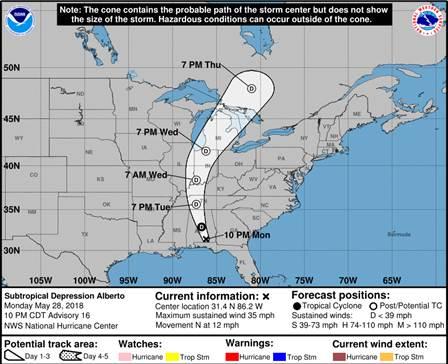 Subtropical Storm Alberto: Latest track, path, models, forecast as ...