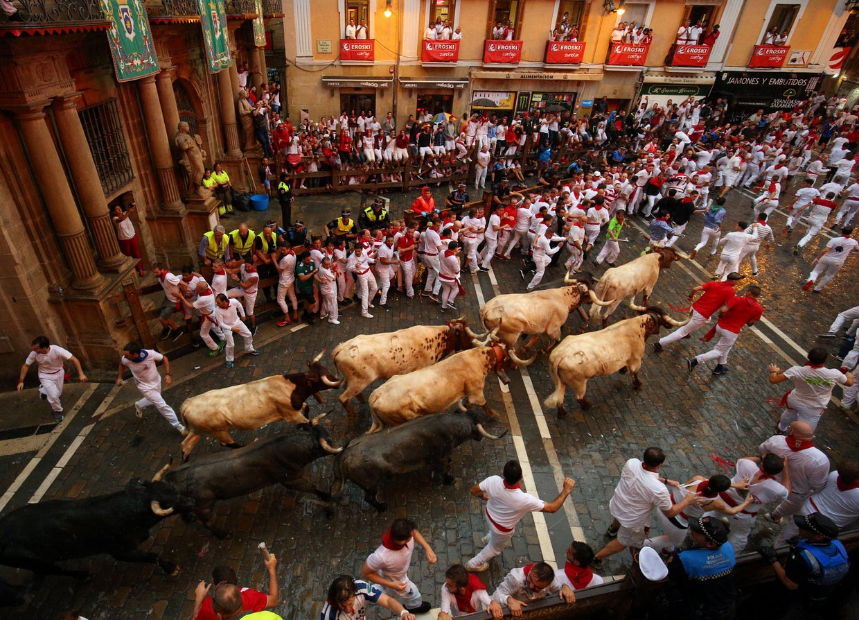 "Running of the Bulls" in Pamplona, Spain