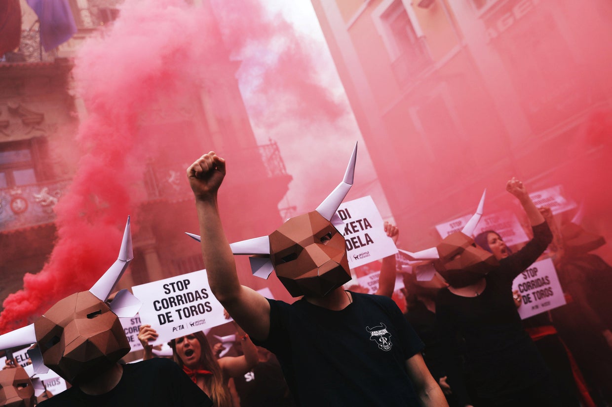 "Running of the Bulls" in Pamplona, Spain