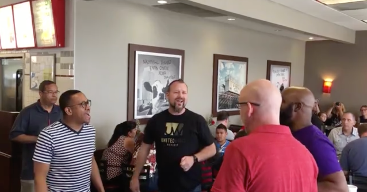 Flash mob of over 60 a cappella singers fills Chick-fil-A with gospel ...