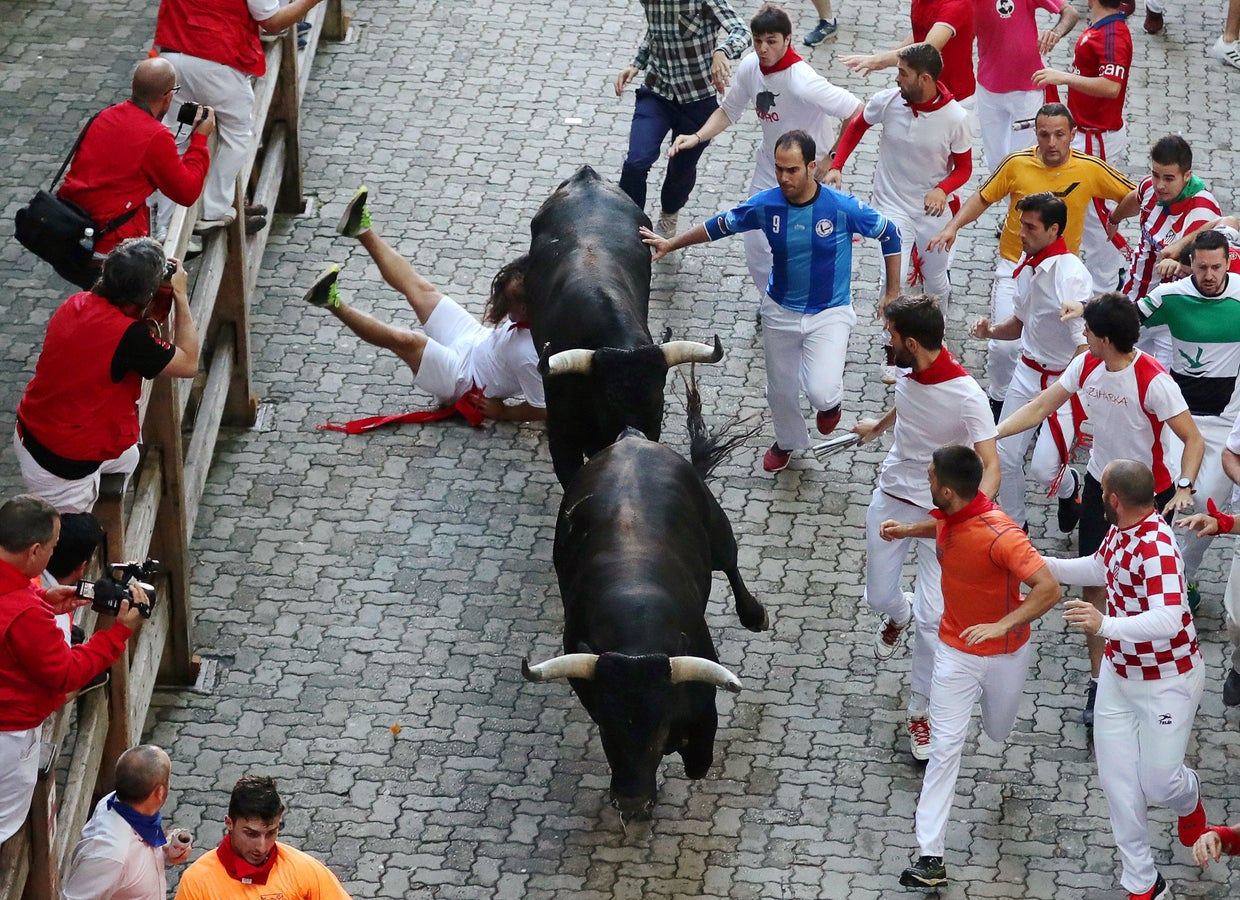 "Running of the Bulls" in Pamplona, Spain
