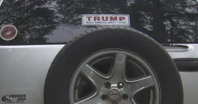 Mass. man says his SUV was hit because of Trump bumper sticker - CBS News
