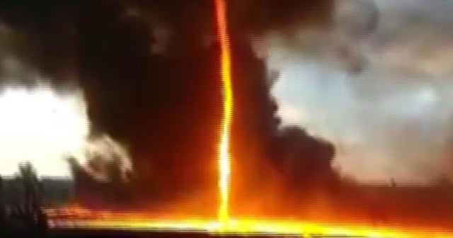 Firenado spotted in England - CBS News