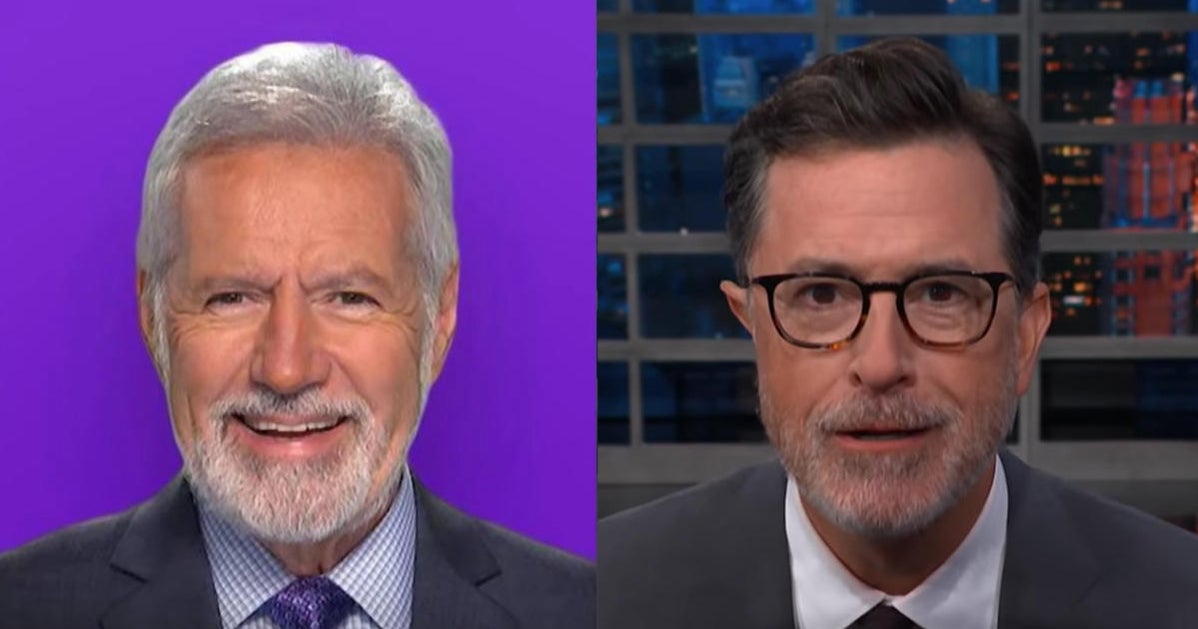 Stephen Colbert challenges Alex Trebek to trivia face-off - CBS News