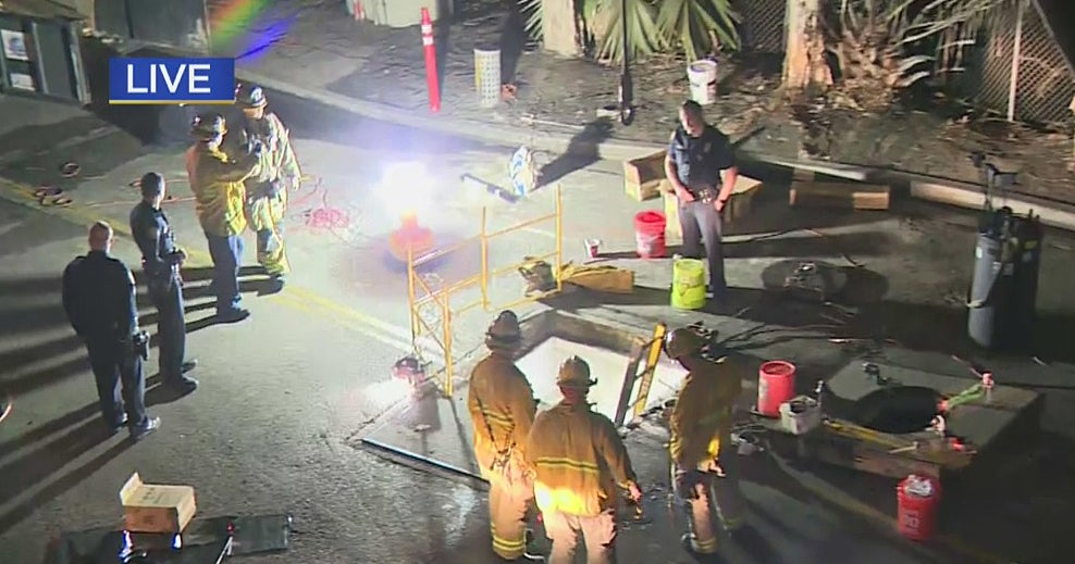 5 Workers Burned By Explosion In Long Beach Underground Vault - CBS Los ...