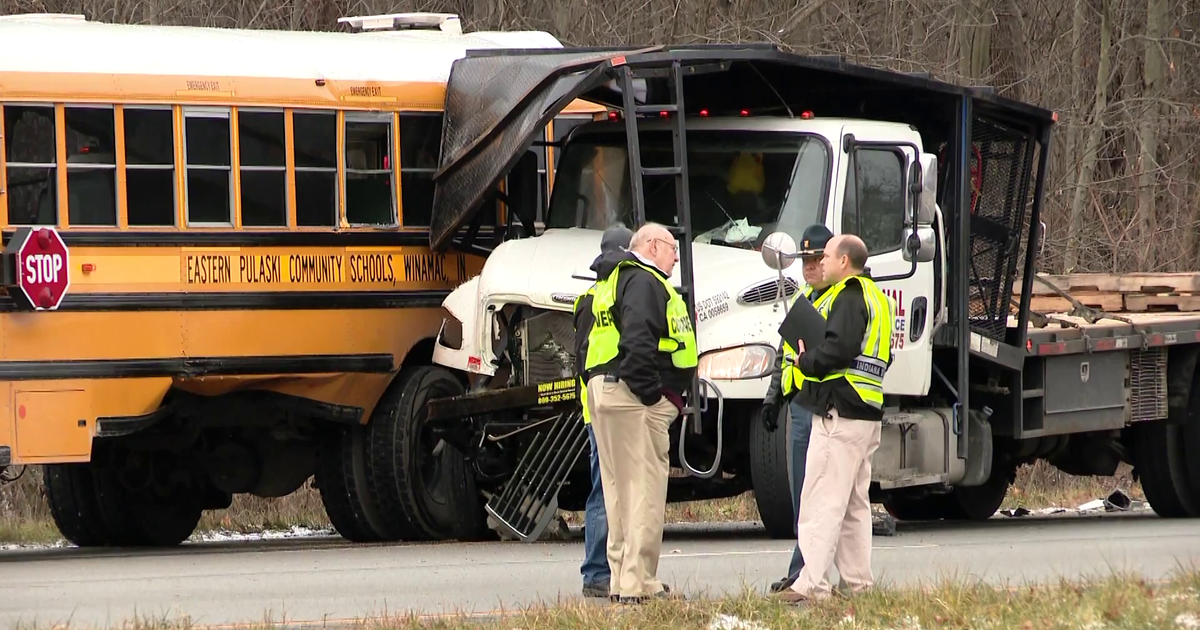 Teen killed when truck crashes into school bus on field trip in Indiana ...