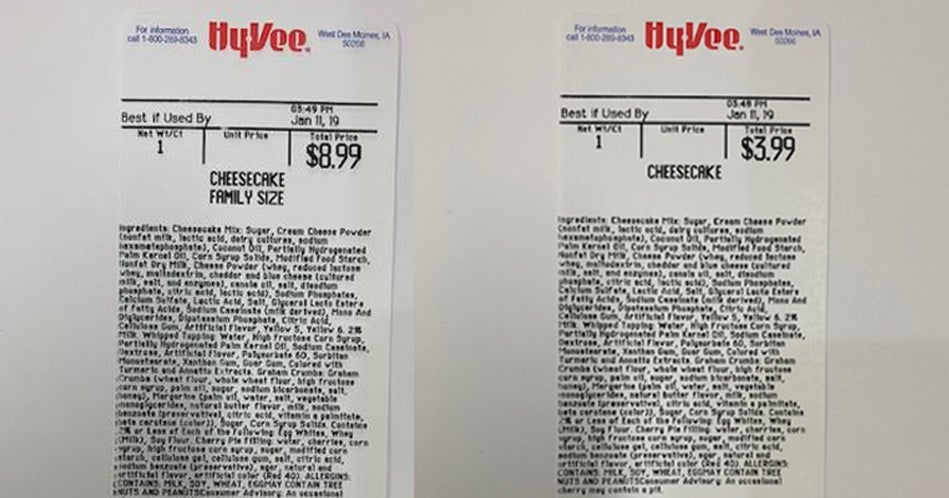 Hy-Vee Recalls Cheesecakes Due To Salmonella Contamination Risk - CBS ...