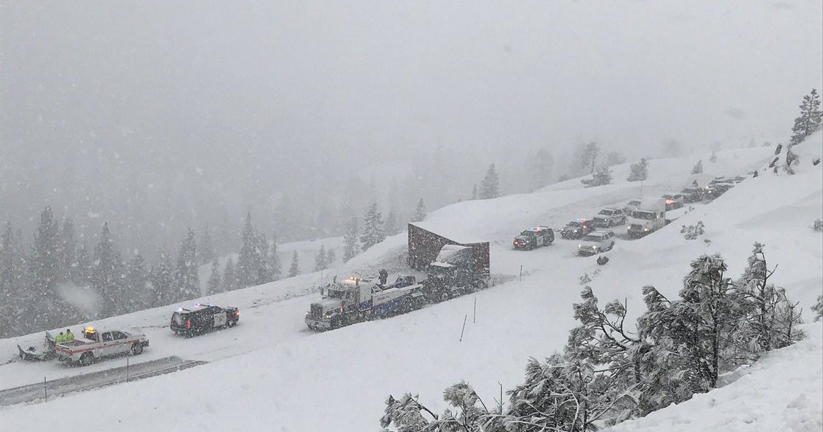 I-80 Re-Opened After Jackknifed Big Rig, Chain Controls In Effect - CBS ...