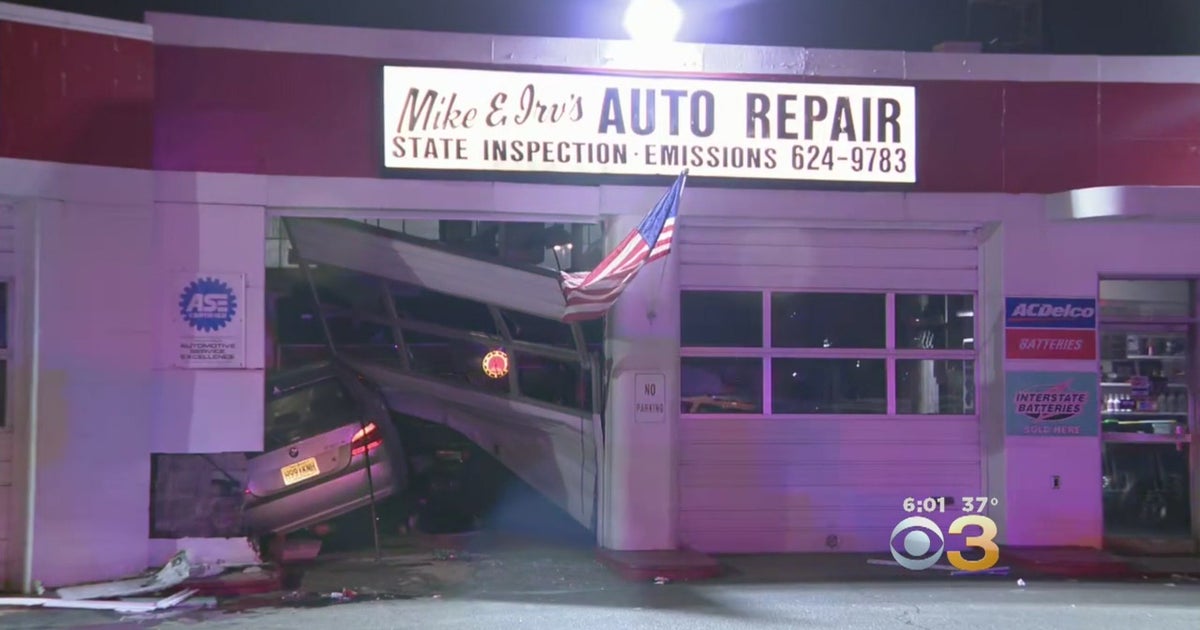 Car Crashes Into Mayfair Auto Repair Shop - CBS Philadelphia