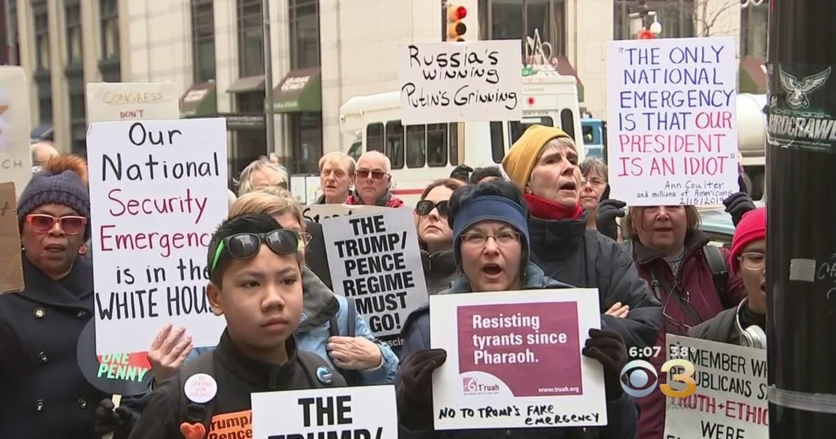 Demonstrators Gather At City Hall To Protest President Trump's National ...