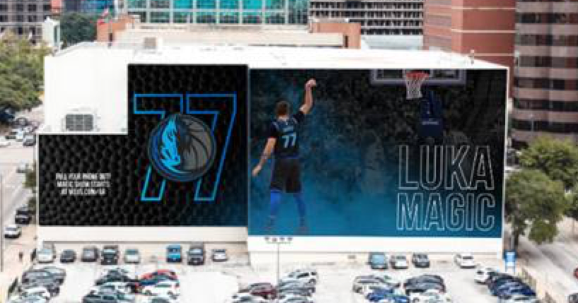Mavericks Activate Luka Magic Augmented Reality Mural Downtown - CBS Texas