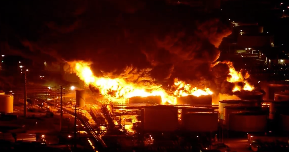 Petrochemicals Plant Fire Near Houston Likely To Burn 2 More Days - CBS ...