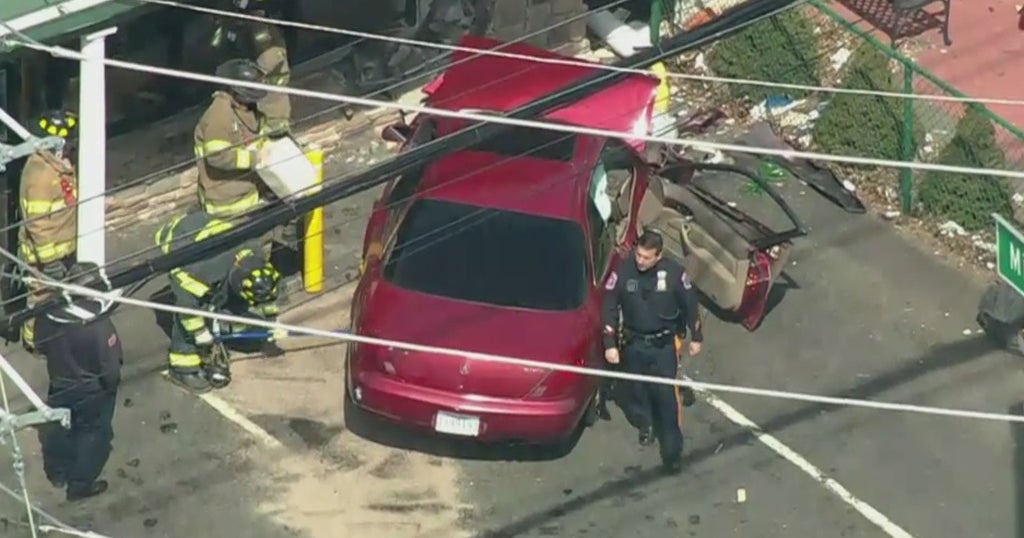 Car Smashes Into Pizza Shop In New Brunswick - CBS New York