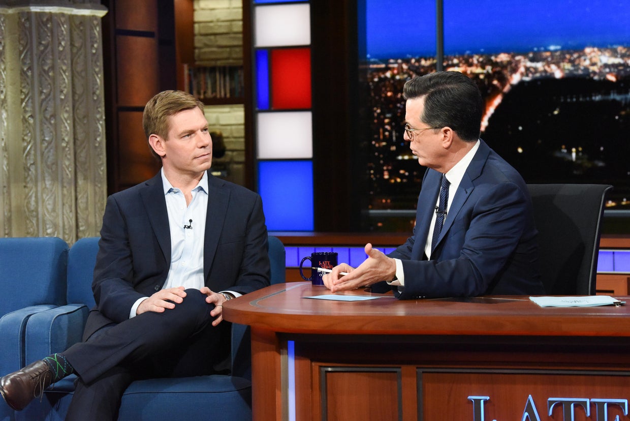 Eric Swalwell 2020: California congressman tells Stephen Colbert he's ...