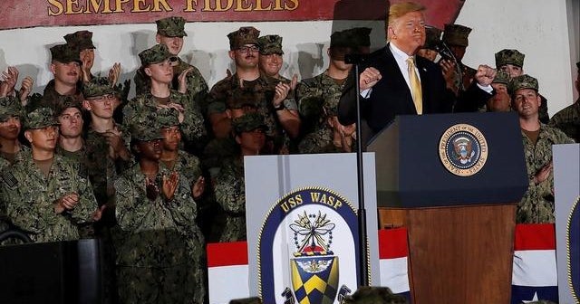 Trump delivers Memorial Day remarks to troops aboard USS Wasp - CBS News