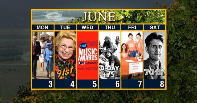 Calendar: Week of June 3 - CBS News