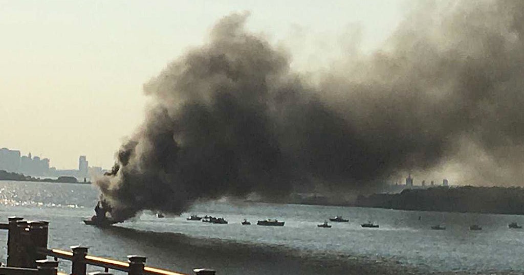 Boat Fire Near Hull Forces 4 People Into The Water - CBS Boston