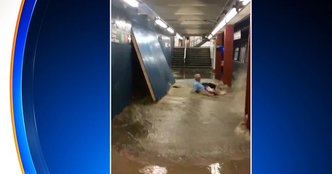 Caught On Video: Subway Flood Nearly Drags Man Into Oncoming Train ...