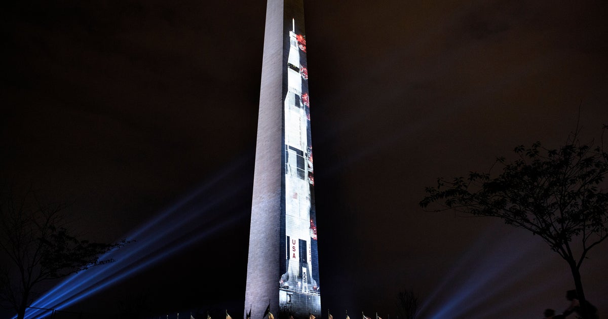 PHOTOS: Apollo 11 Launch Projected On Washington Monument