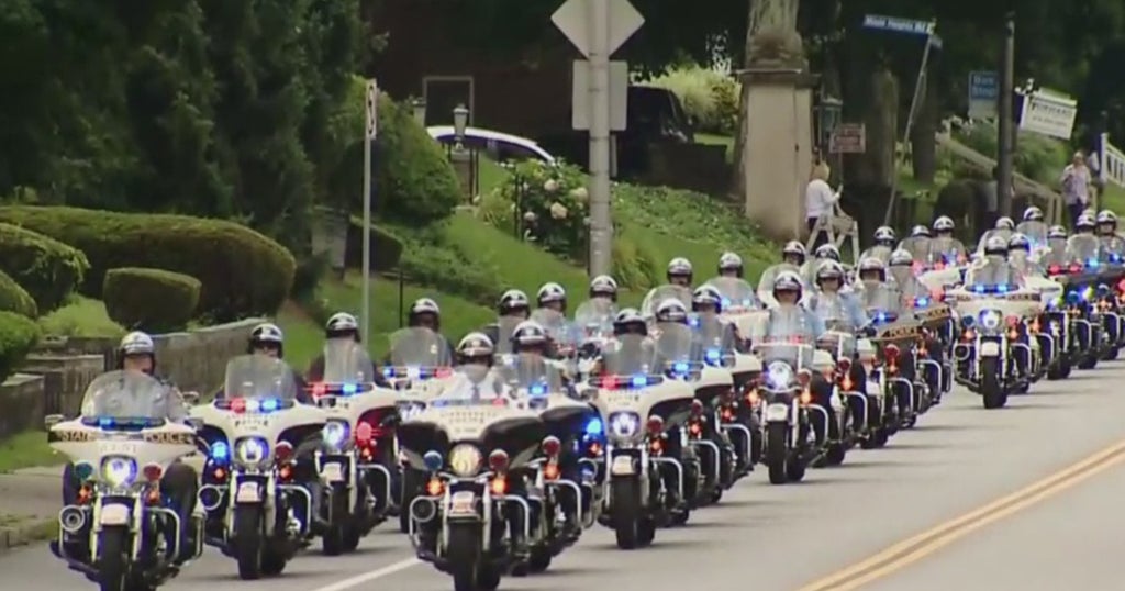 Stream Of Police Lights Roll Down Fifth Avenue For Officer Calvin Hall ...