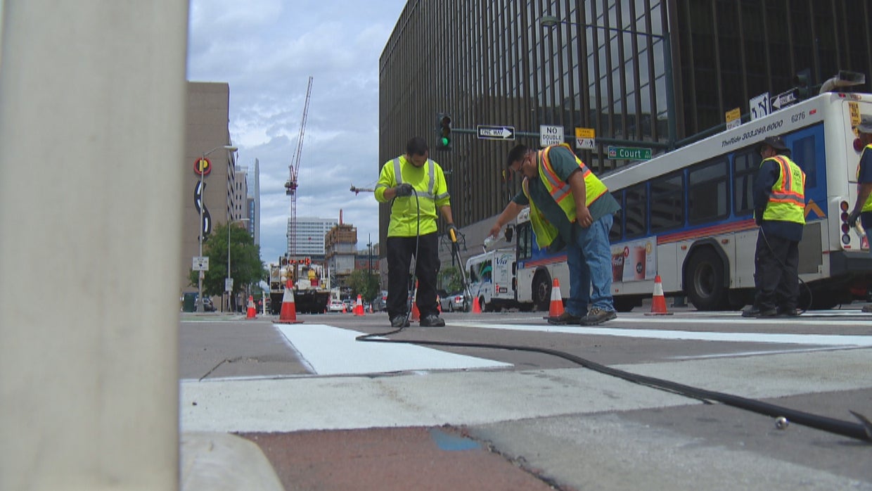 New Crosswalks Are Part Of Denver's 'Vision Zero' - CBS Colorado