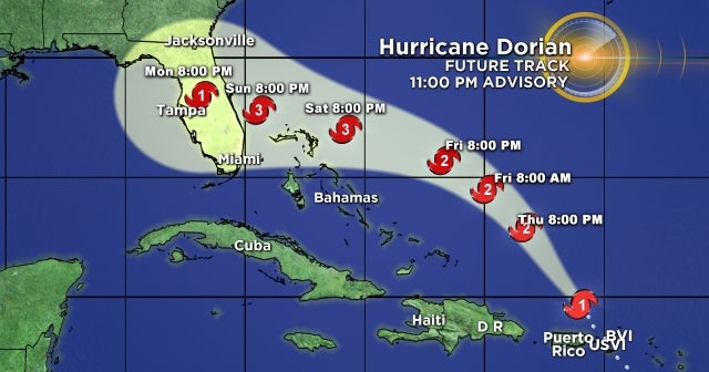 Hurricane Dorian Gets Stronger In The Atlantic - CBS Miami