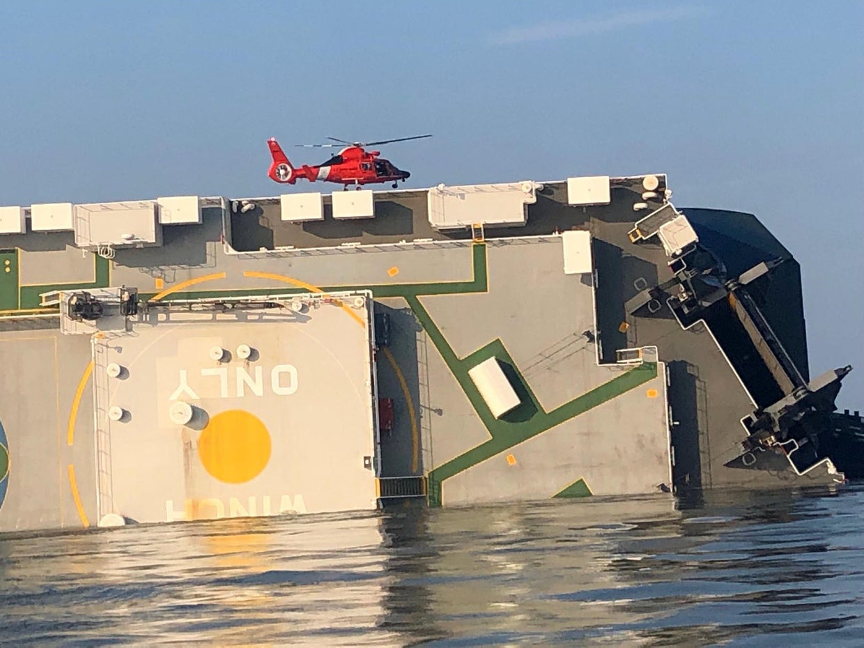 Cargo ship in Georgia: Fourth crew member rescued from overturned ship ...