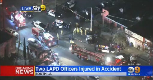 2 LAPD Officers Injured In South LA Crash - CBS Los Angeles