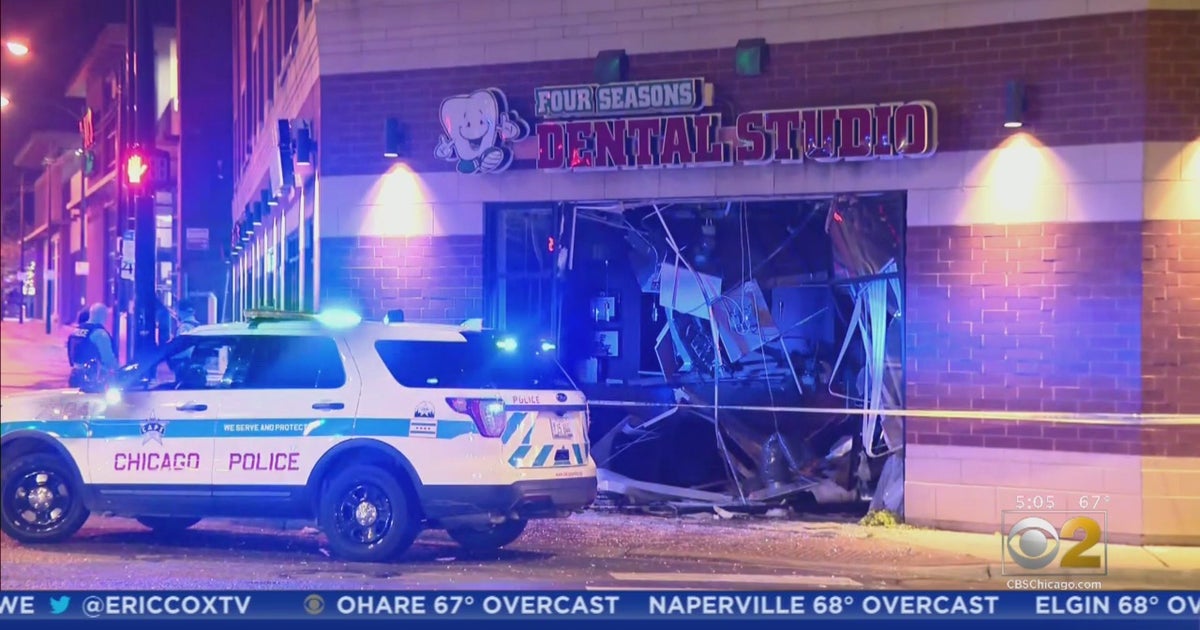Car Crashes Into Building After Shots Fired In Lincoln Square - CBS Chicago