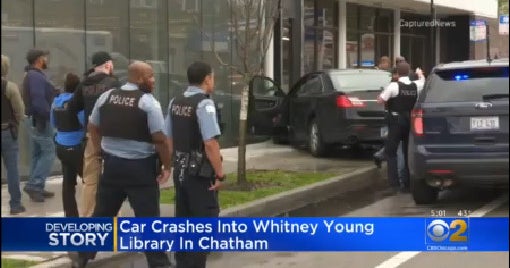Car Crashes Into Whitney Young Library In Chatham - CBS Chicago