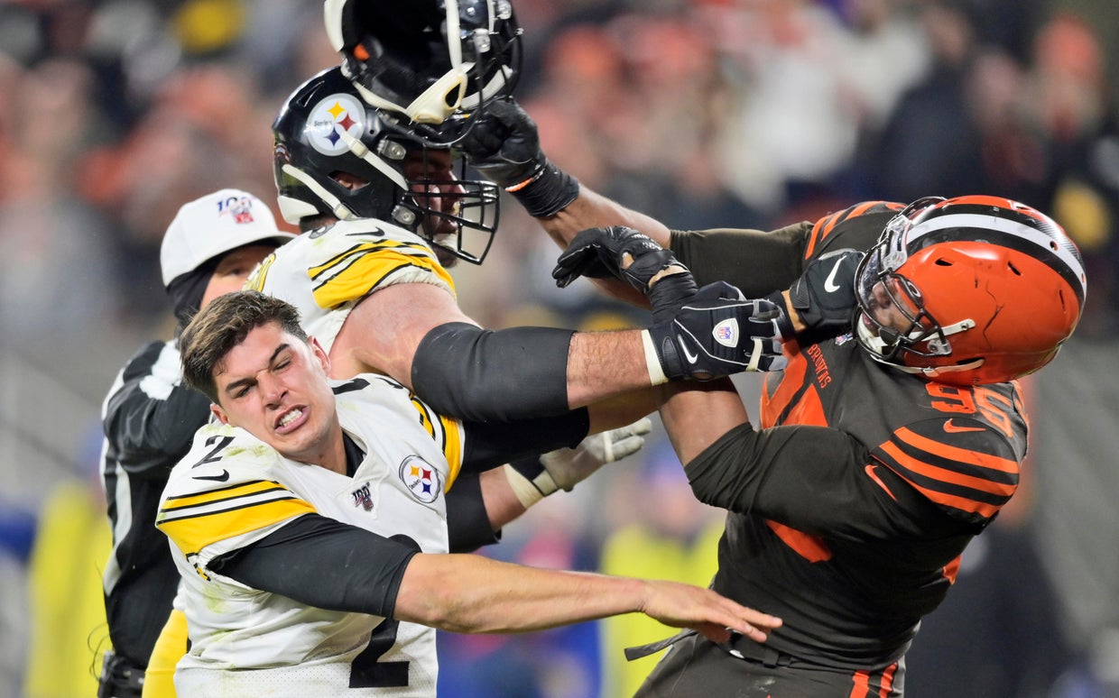 Browns - Steelers fight: Myles Garrett suspended for helmet hit on ...