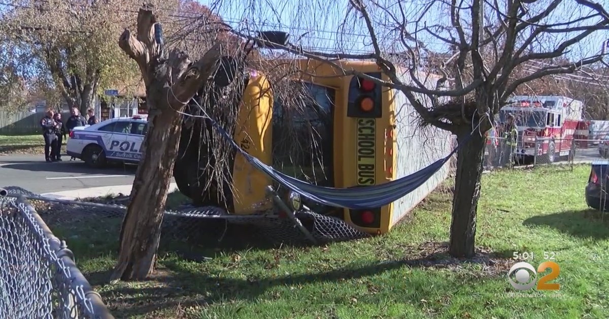 School Bus Carrying Young Children Flips Over, Lands In Long Island ...