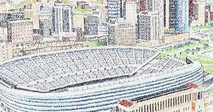 Artist Recreates Soldier Field Using Over 1,600 Bears Player's Names ...