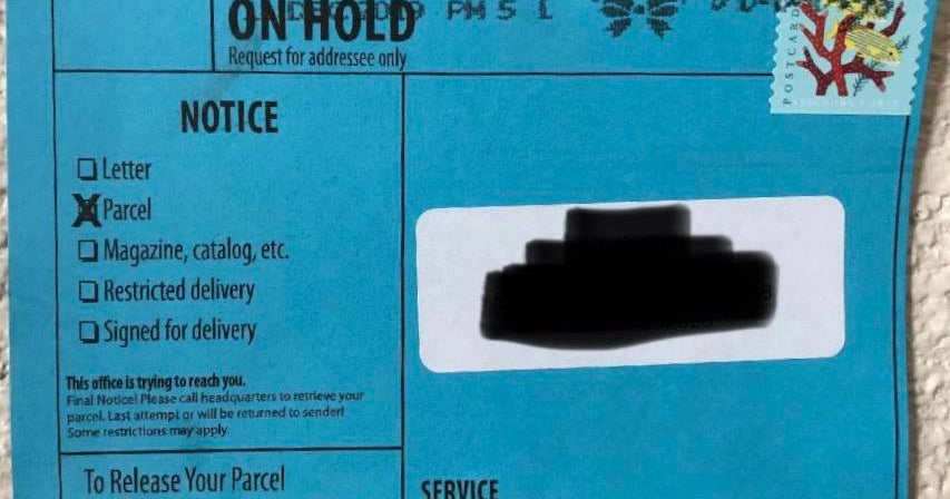 Scam Involving Notices Of Parcels On Hold Popping Up In The Sacramento ...
