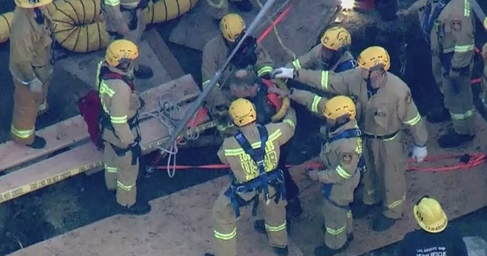 Man Rescued From 50-Foot Hole At East Hollywood Construction Site - CBS ...