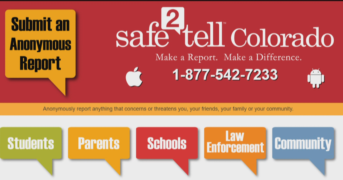 Safe2Tell Reports Decline In January Tips Compared To 2020 - CBS Colorado
