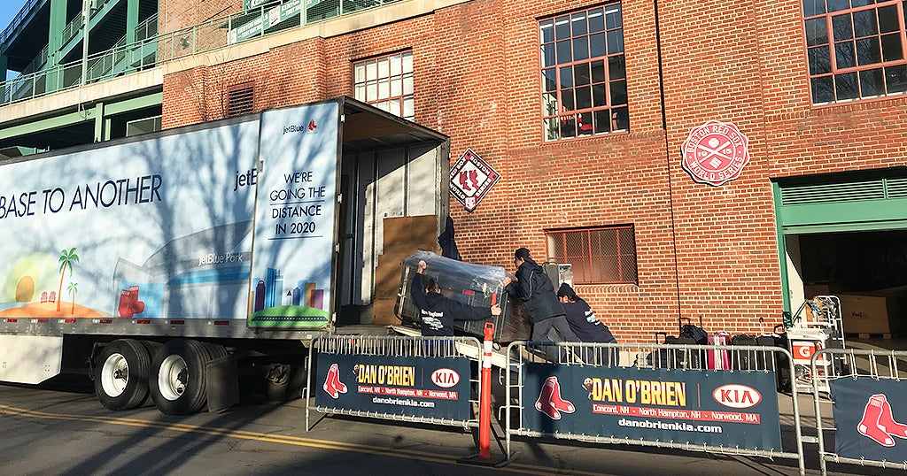 Red Sox Equipment Truck Departs Fenway Park For Fort Myers - CBS Boston
