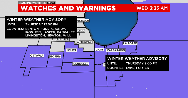 Chicago RealTime Weather Alert: Snow Ahead Starting Wednesday Afternoon ...