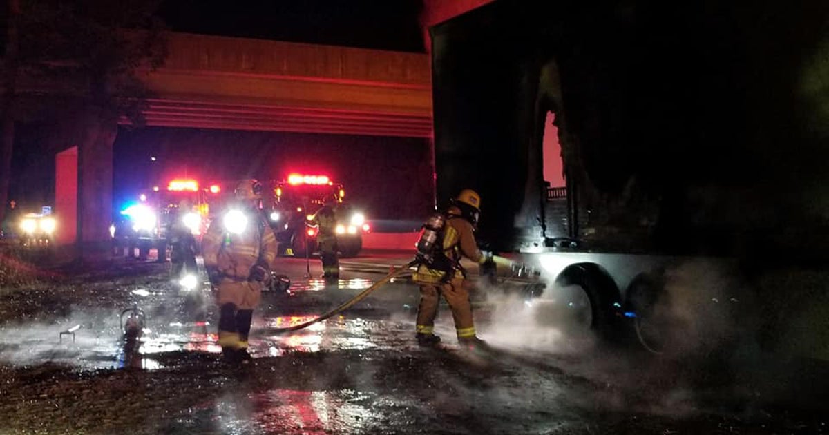 UPS Trailer Catches Fire On I-80 In Sierra - CBS Sacramento
