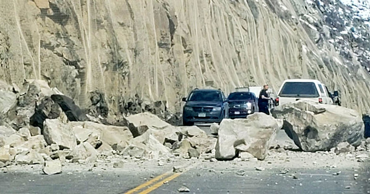 Rock Slide Covers U.S. 40 Near Yampa Valley Regional Airport - CBS Colorado