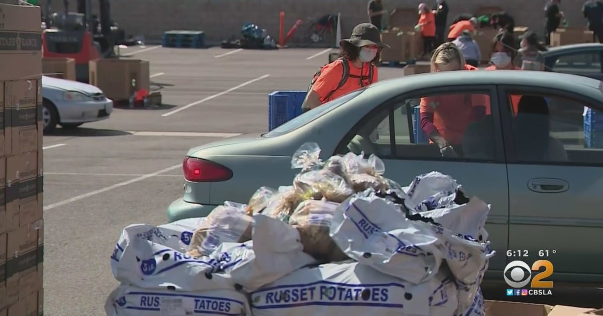 Food Bank Hosts Drive-Thru Food Distribution Service In Anaheim - CBS ...