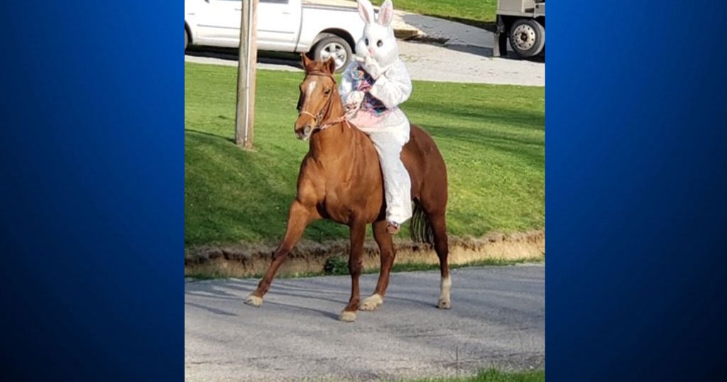 Easter Bunny Rode In On Horseback For Local Neighborhood Children - CBS ...
