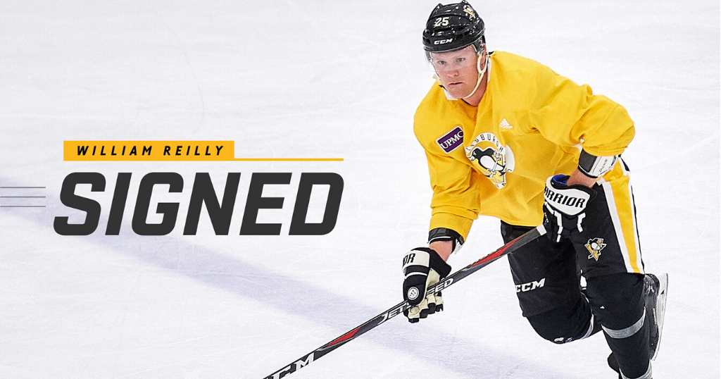 Pittsburgh Penguins Sign Defenseman William Reilly To 2-Year Entry ...