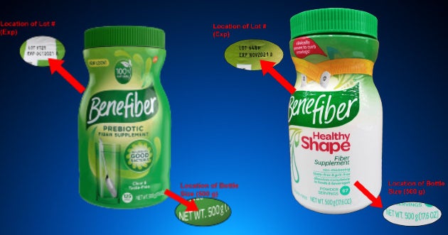 Benefiber Prebiotic Supplements Being Recalled Due To Possible Plastic ...
