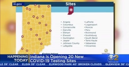 20 New COVID-19 Testing Centers Opening In Indiana - CBS Chicago
